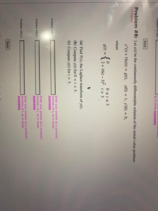 Solved Probleme as in these examples Save Problem #8: Let | Chegg.com