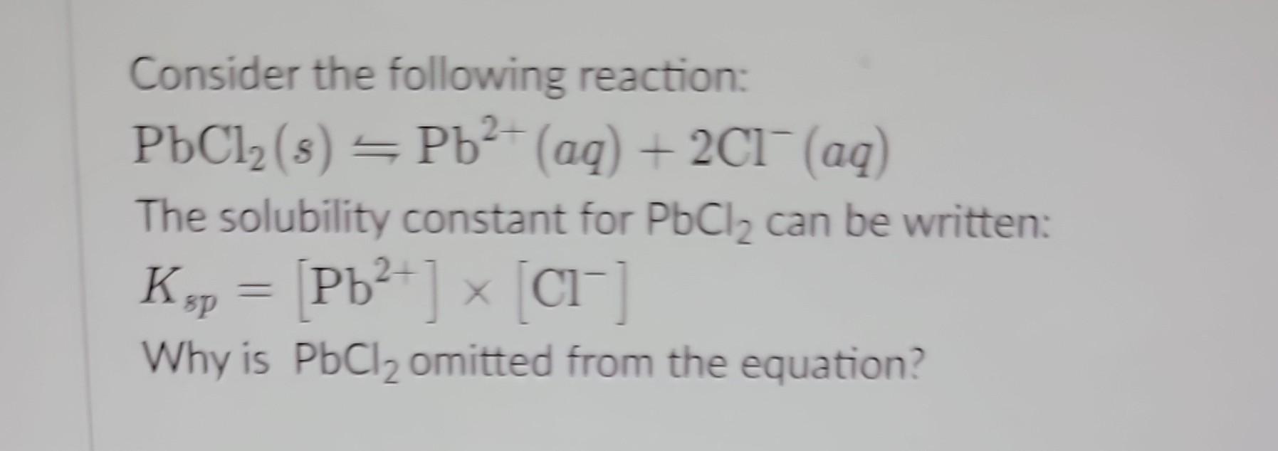 Solved Consider the following reaction: | Chegg.com