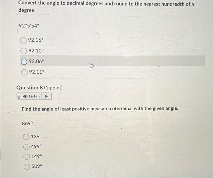 Solved Convert the angle to decimal degrees and round to the | Chegg.com