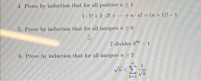 Solved 4. Prove by induction that for all positive n≥1 | Chegg.com