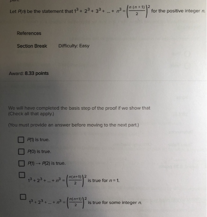 Solved n (n + 1) |2 Let Pin) be the statement that 13+ 23+ | Chegg.com Solved n (n + 1) |2 Let Pin) be the statement that 13+ 23+ | Chegg.com