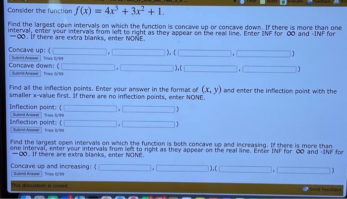Solved Consider the function f(x)=4x3+3x2+1. Find the | Chegg.com