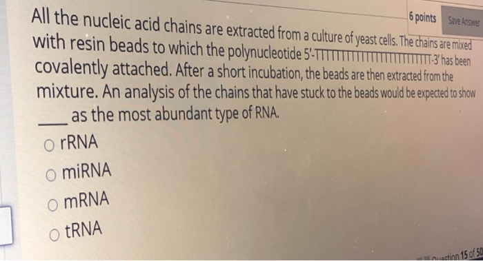 Solved 6 points Save Answe All the nucleic acid chains are | Chegg.com