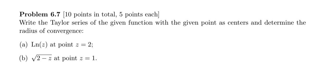 Solved Problem 6.7 [10 points in total, 5 points each] Write | Chegg.com
