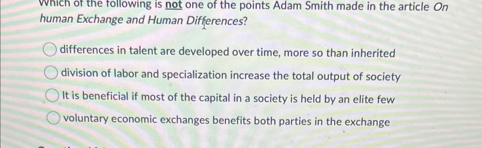Solved Which of the following is not one of the points Adam | Chegg.com