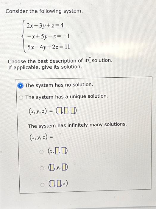 Solved Consider the following system. | Chegg.com