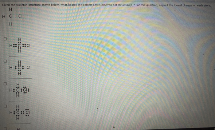 Solved Given the skeleton structure shown below, what | Chegg.com