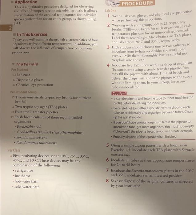 Solved For effect of temperature on microbial growth | Chegg.com