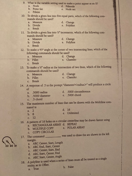 Solved 9. What is the variable setting used to make a point | Chegg.com