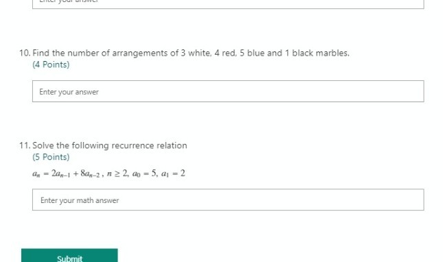 Solved 10. Find the number of arrangements of 3 white. 4 | Chegg.com