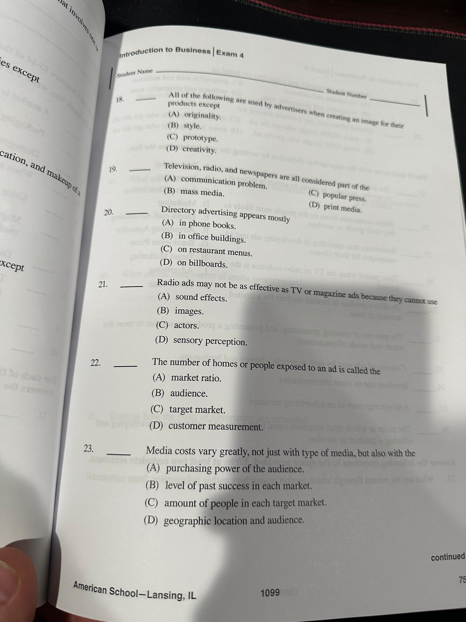 Solved introduction to Business | ﻿Exam 4Srudent | Chegg.com