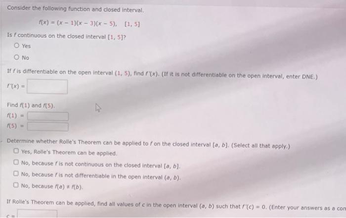 Solved Consider the following function and closed interval. | Chegg.com