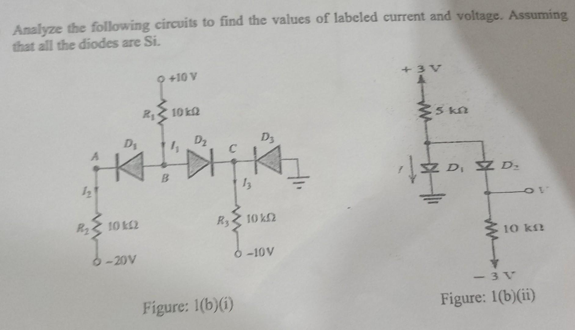 Solved Analyze the following circuits to find the values of | Chegg.com