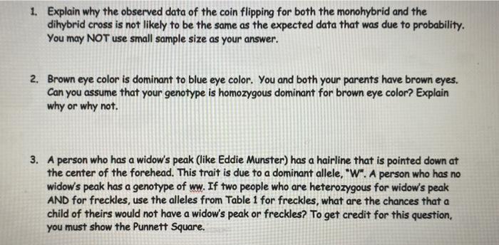 Solved 1. Explain why the observed data of the coin flipping | Chegg.com