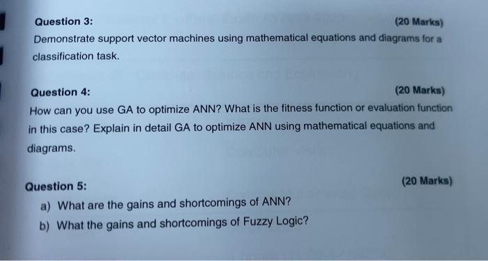 Solved Question 3: (20 Marks) Demonstrate support vector | Chegg.com