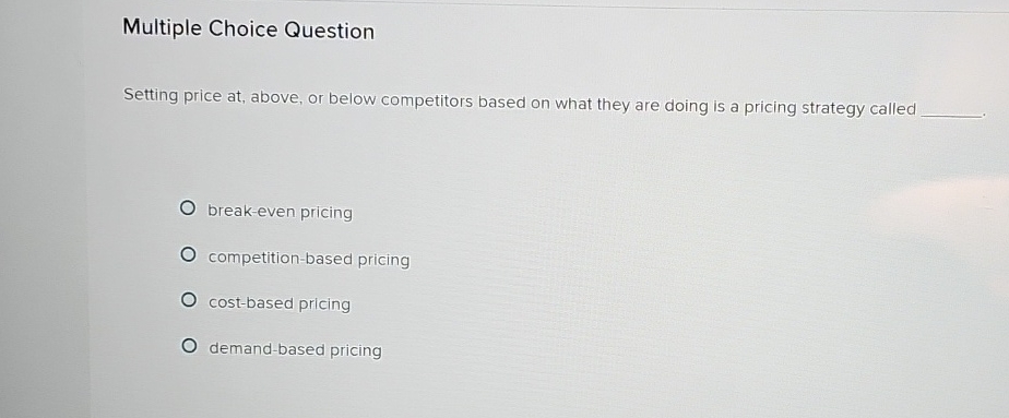Solved Multiple Choice QuestionSetting price at, ﻿above, or | Chegg.com