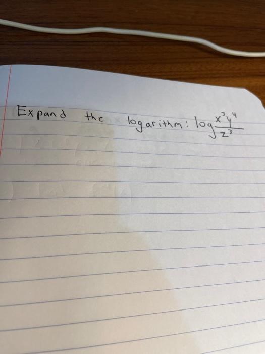 Solved Expand the logarithm: logela | Chegg.com