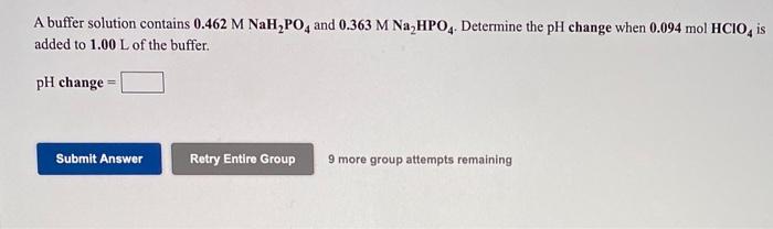 Solved A buffer solution contains 0.462 M NaH2PO4 and 0.363 | Chegg.com