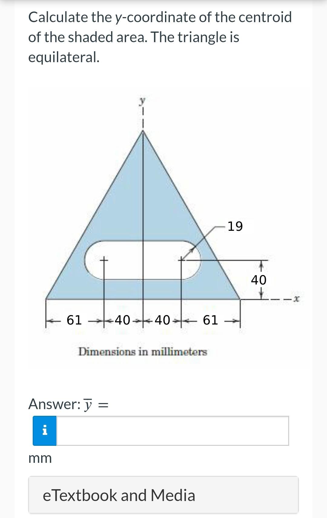 Solved Calculate the y-coordinate of the centroid of the | Chegg.com
