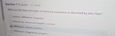 Solved Question 7 (1 ﻿point) ﻿s savedWhat are the three | Chegg.com
