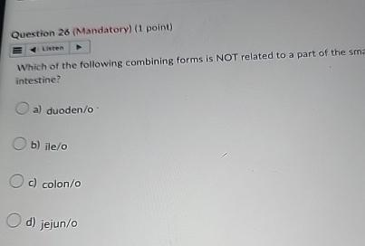 Which of the following combining forms is NOT related | Chegg.com