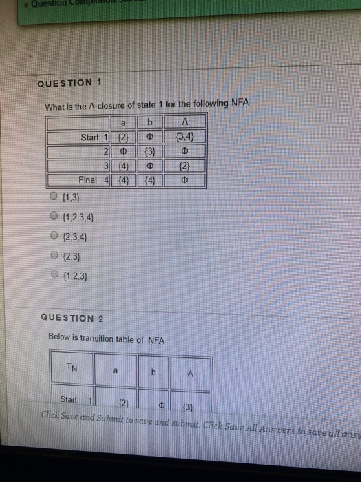 Solved Question QUESTION 1 a D What is the A-closure of | Chegg.com