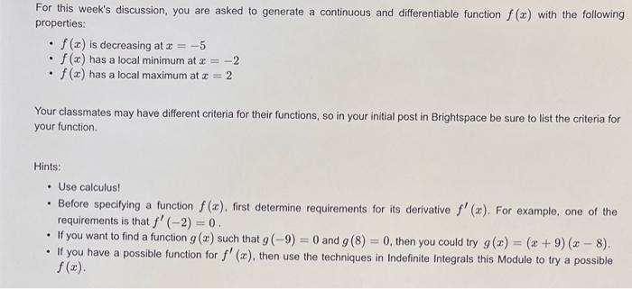 Solved For this week's discussion, you are asked to generate | Chegg.com