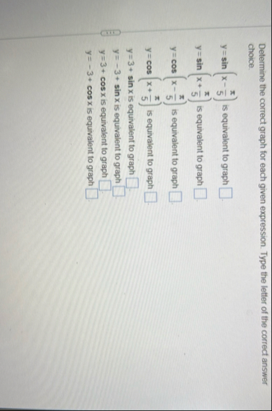 Solved Determine the correct graph for each given | Chegg.com