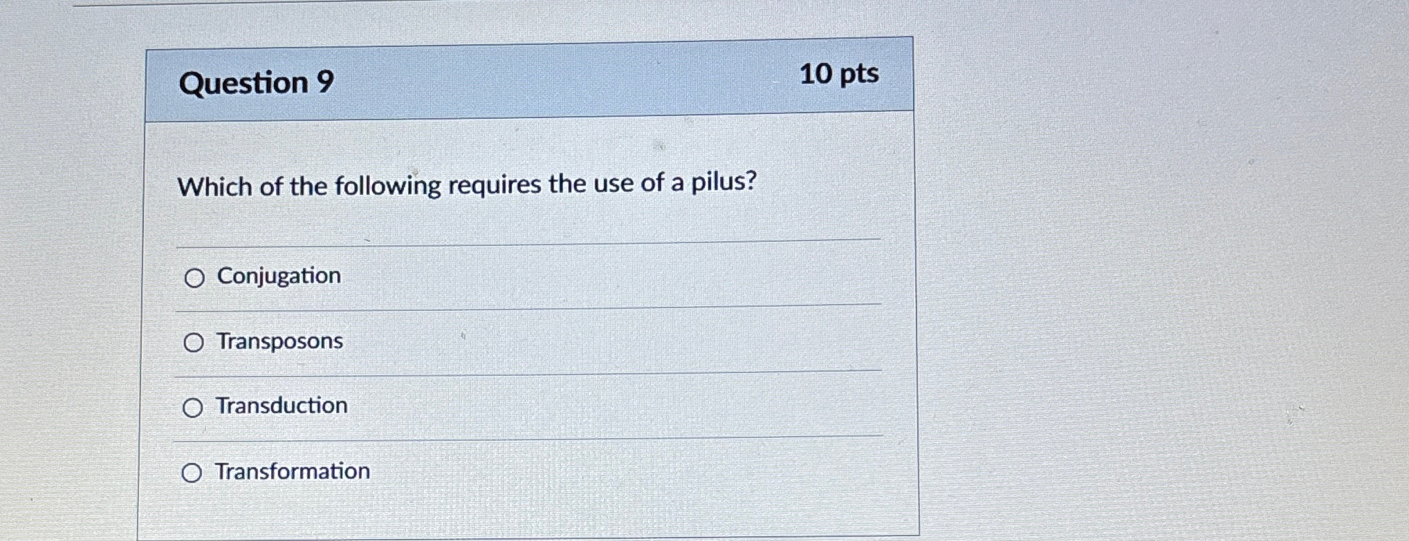 Solved Question 910 ﻿ptsWhich of the following requires the | Chegg.com