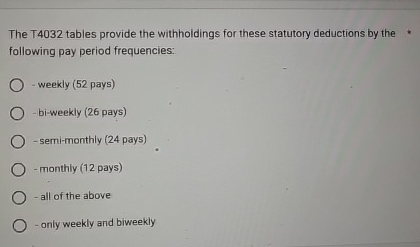 Solved The T4032 ﻿tables provide the withholdings for these | Chegg.com