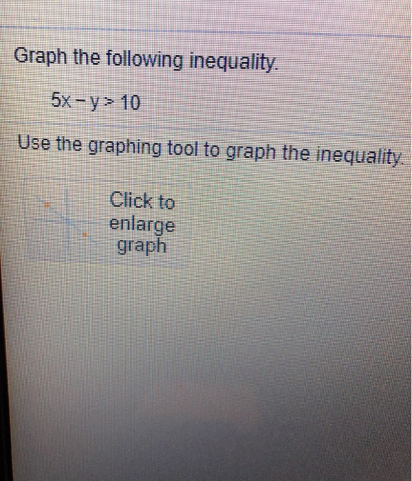 Solved Graph the following inequality. 5x -y> 10 Use the | Chegg.com