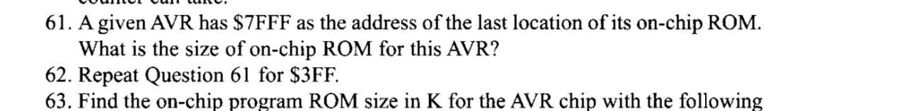 Solved A given AVR has $7FFF ﻿as the address of the last | Chegg.com