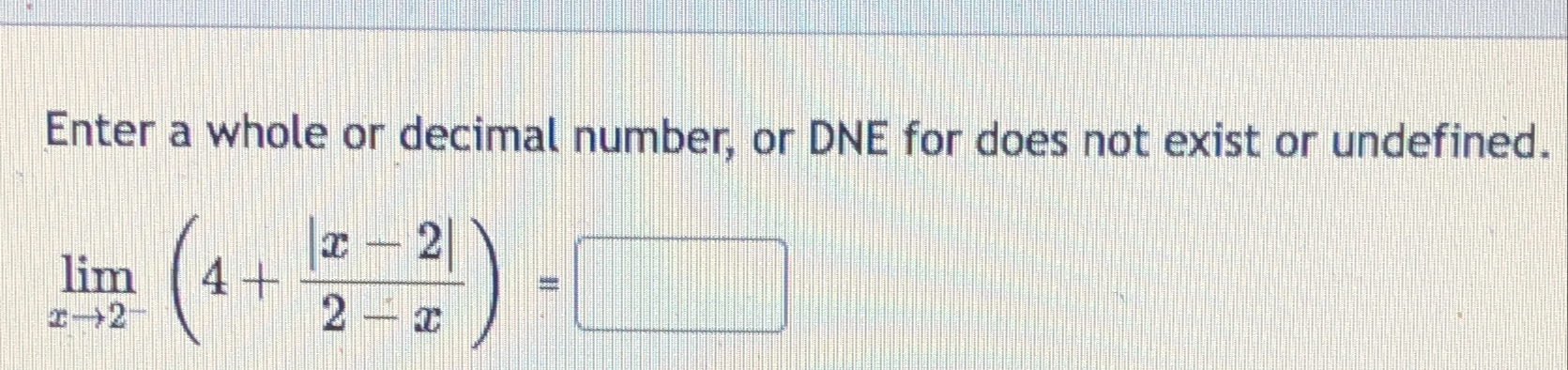 Solved Enter a whole or decimal number, or DNE for does not | Chegg.com