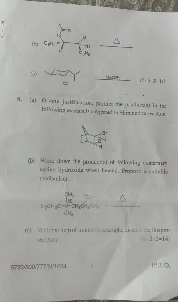 Solved (b) (c) 8. (a) Giving justification, predict the | Chegg.com