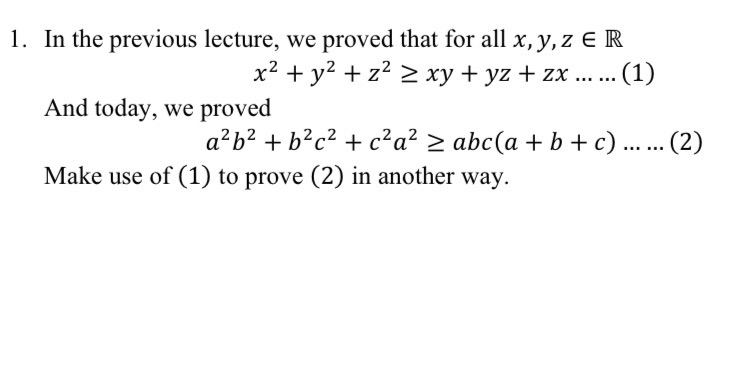 Solved In the previous lecture, we proved that for all | Chegg.com