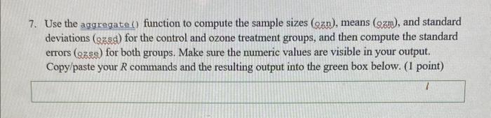 Solved i rlly need help with doing NUMBER 7 using the data | Chegg.com