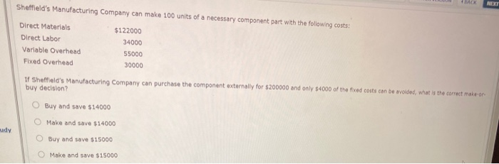 Solved NETT Sheffield's Manufacturing Company can make 100 | Chegg.com