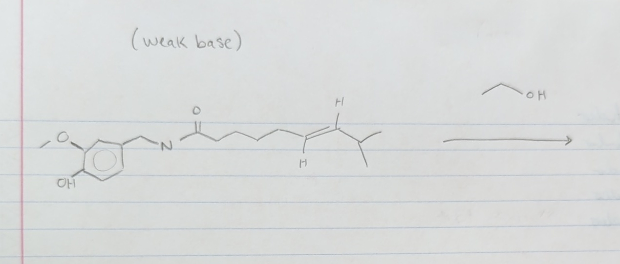 Solved capsaicin reacting with ethanol. Is this reaction | Chegg.com