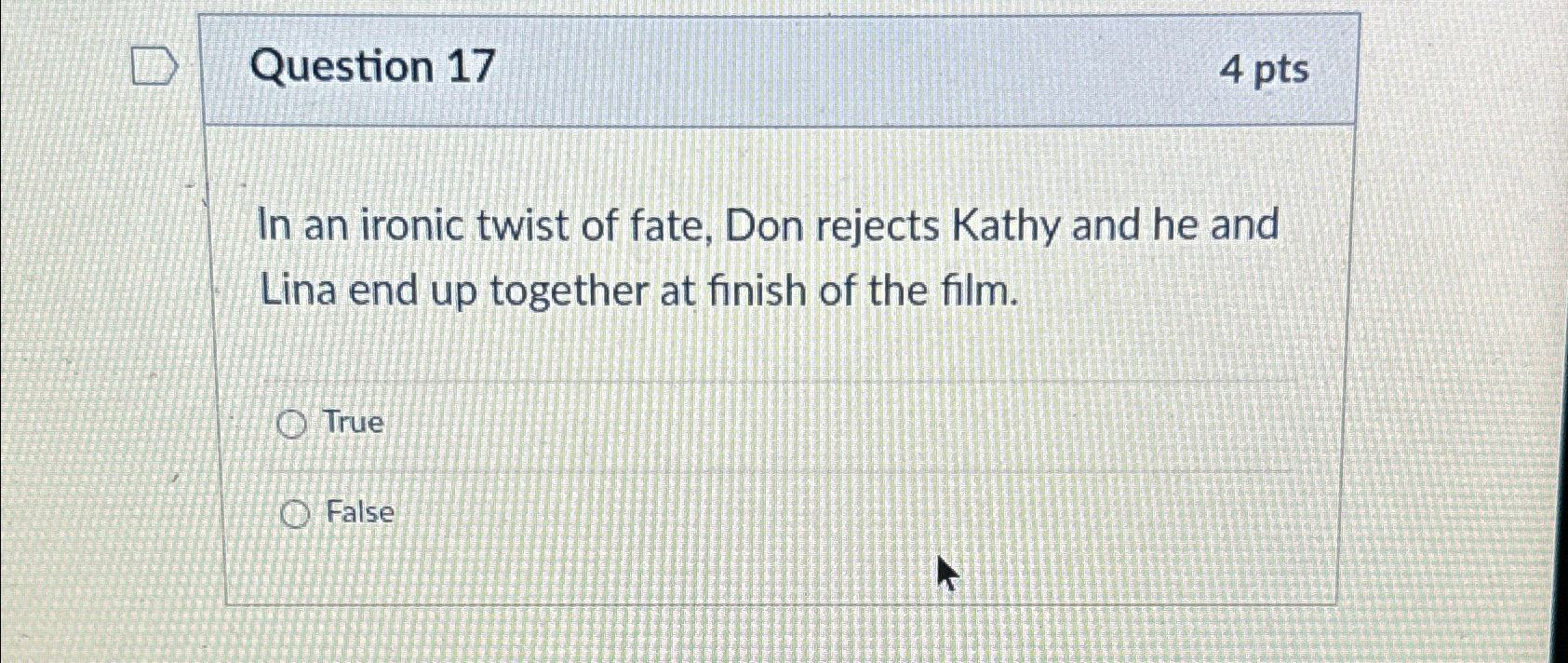 Solved Question 174 ﻿ptsIn an ironic twist of fate, Don | Chegg.com