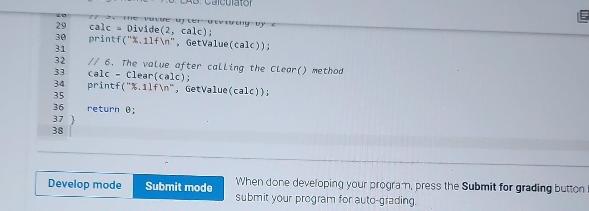 Solved Given main 0, create the Calculator struct that | Chegg.com