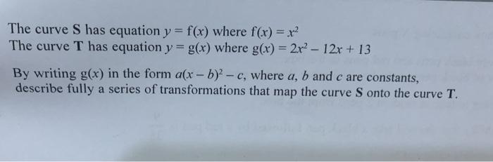 Solved The curve S has equation y = f(x) where f(x) = x2 The | Chegg.com