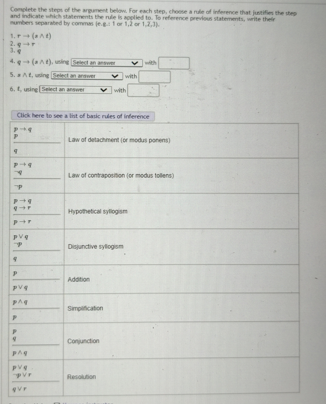 Solved Complete the steps of the argument below. For each | Chegg.com