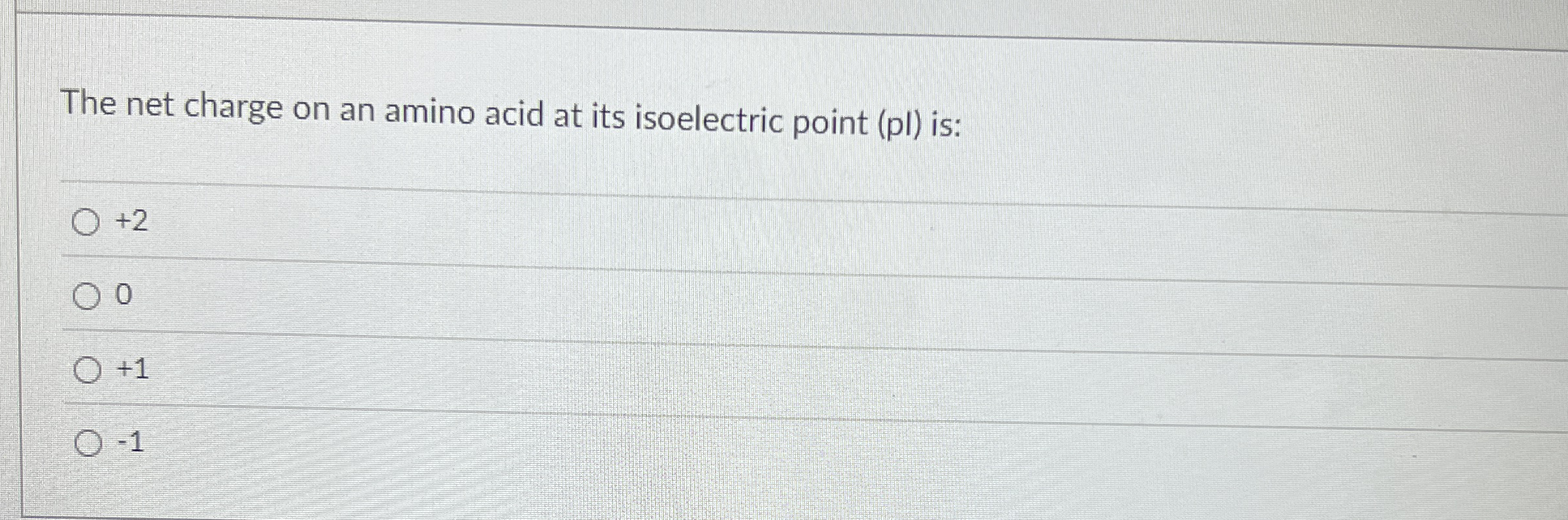 Solved The net charge on an amino acid at its isoelectric | Chegg.com