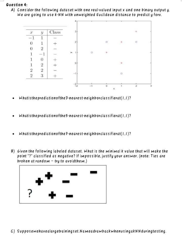 Question 4 A Consider The Following Data Set With 