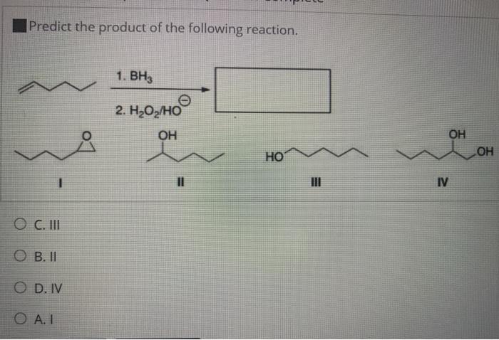 Solved | Predict the product of the following reaction. 1. | Chegg.com