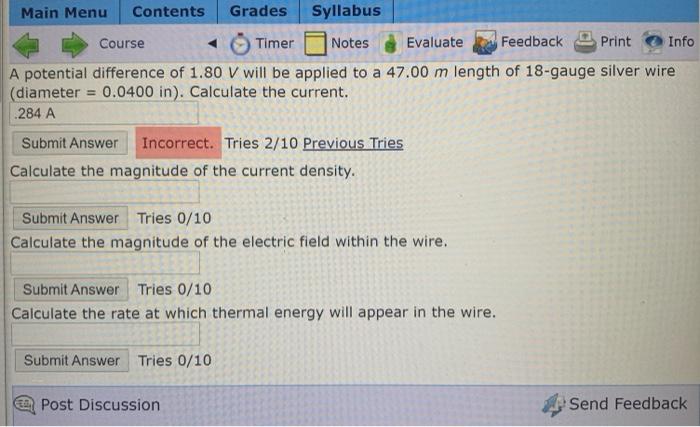 Solved Main Menu Contents Grades Syllabus Course Timer : | Chegg.com