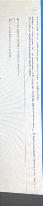 Solved b)identify value of margin of error Ec)construct | Chegg.com