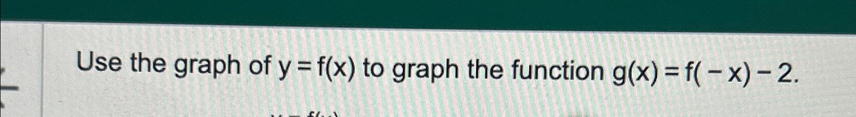 Solved Use the graph of y=f(x) ﻿to graph the function | Chegg.com