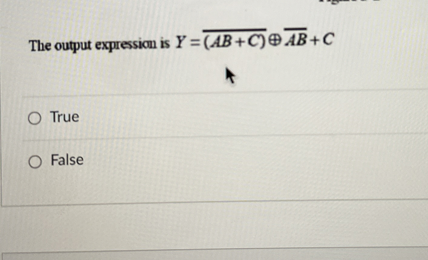 Solved The output expression is | Chegg.com