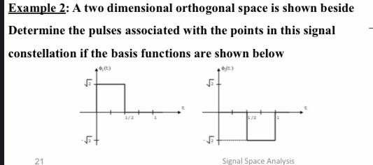 Solved Example 2: A two dimensional orthogonal space is | Chegg.com